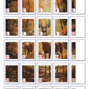 Autumn Deer in the Forest Cross Stitch Pattern | Serene Nature Scene ...