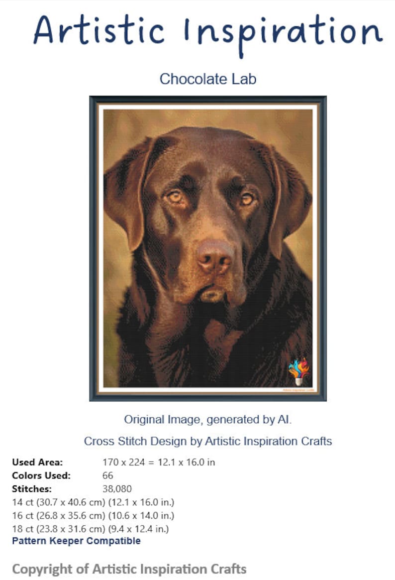High Detail Chocolate Lab Cross Stitch Pattern - Etsy