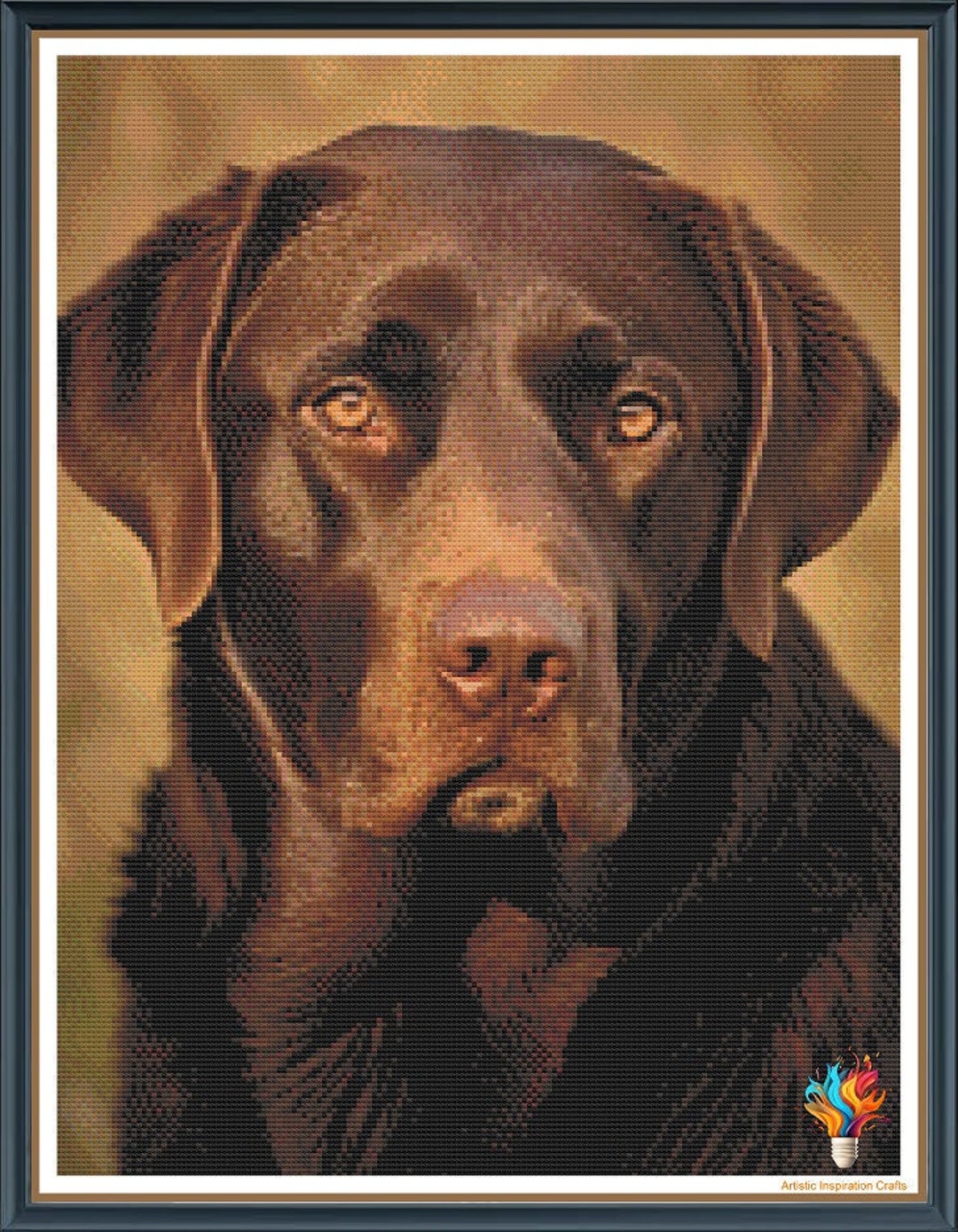 High Detail Chocolate Lab Cross Stitch Pattern - Etsy