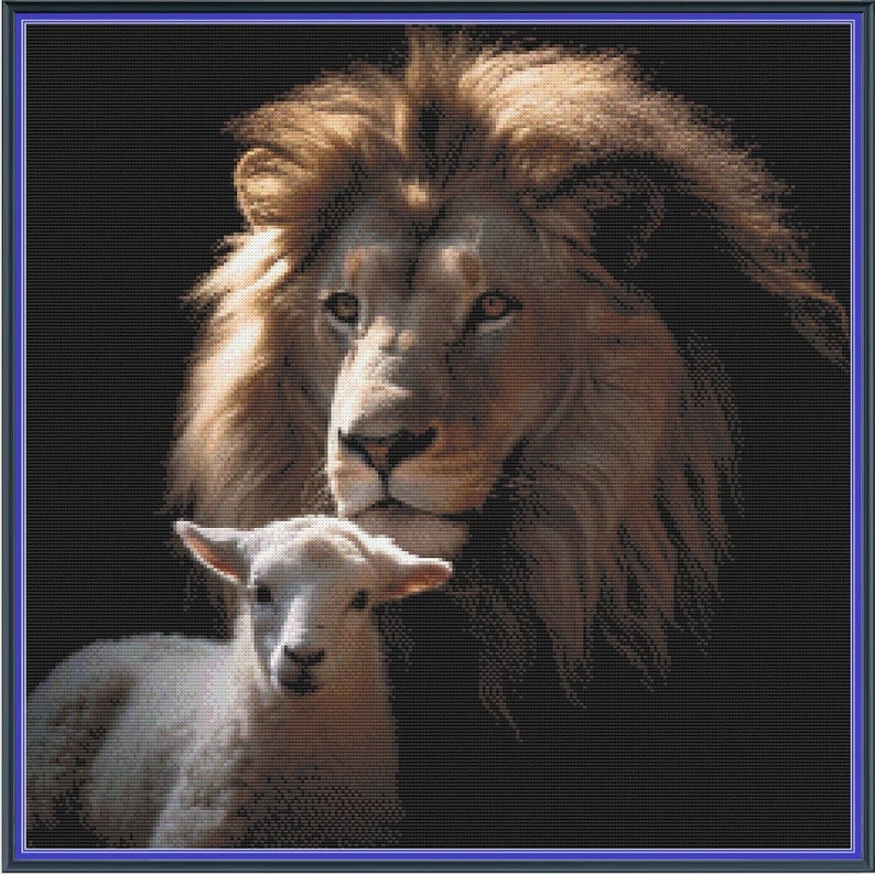 The Lion and the Lamb Cross Stitch Pattern PDF Pattern - Etsy