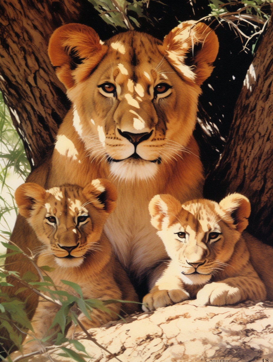 Lioness and Her Cubs Cross Stitch Pattern - Pattern Keeper Compatible ...