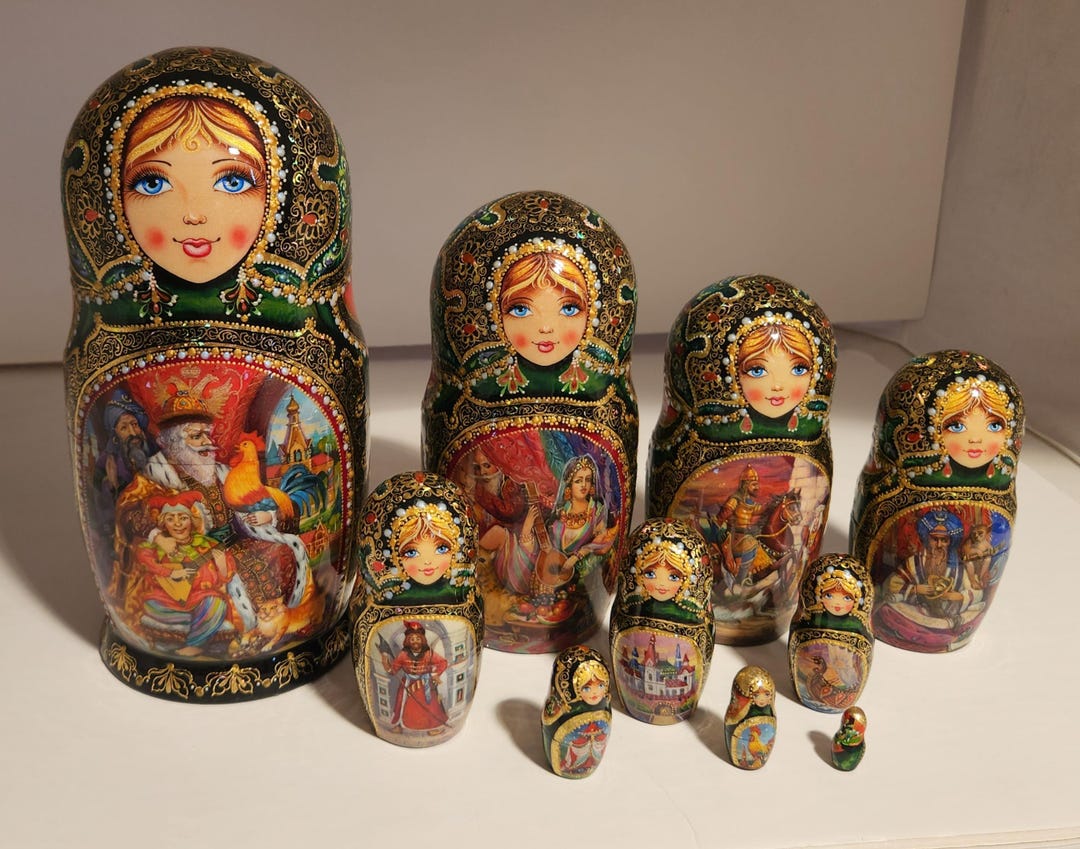 Museum Quality Russian Nesting Doll Golden Cockerel 10 Nests 11" - Etsy