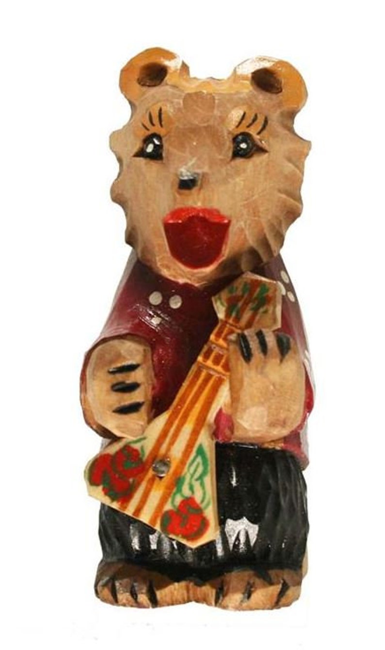 Wooden Bear With Balalaika - Etsy