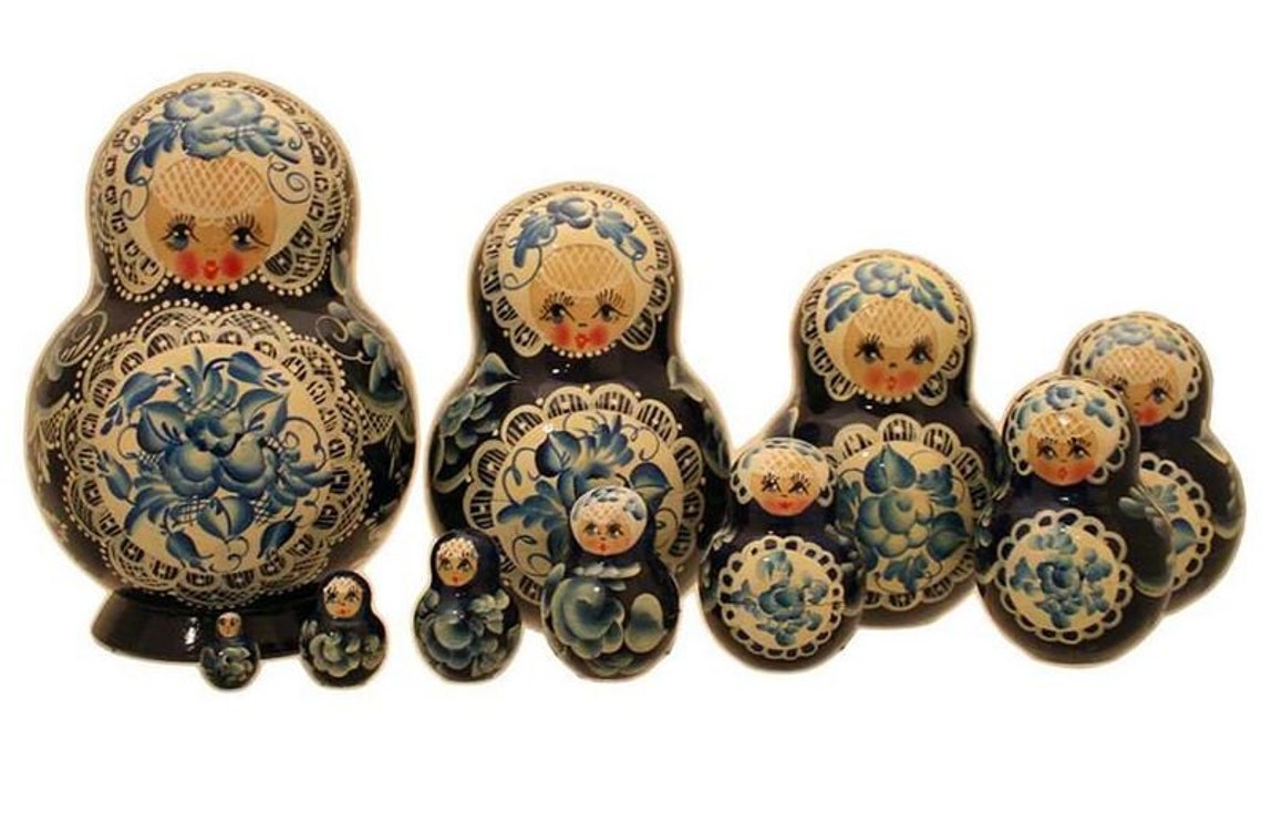 Blue Lace Nesting Doll (10 Nests) - Etsy