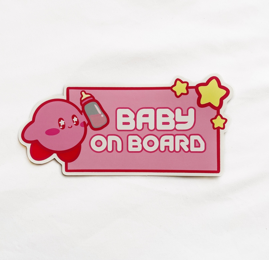 Baby on Board Poyo Kirby Car Sticker - Etsy