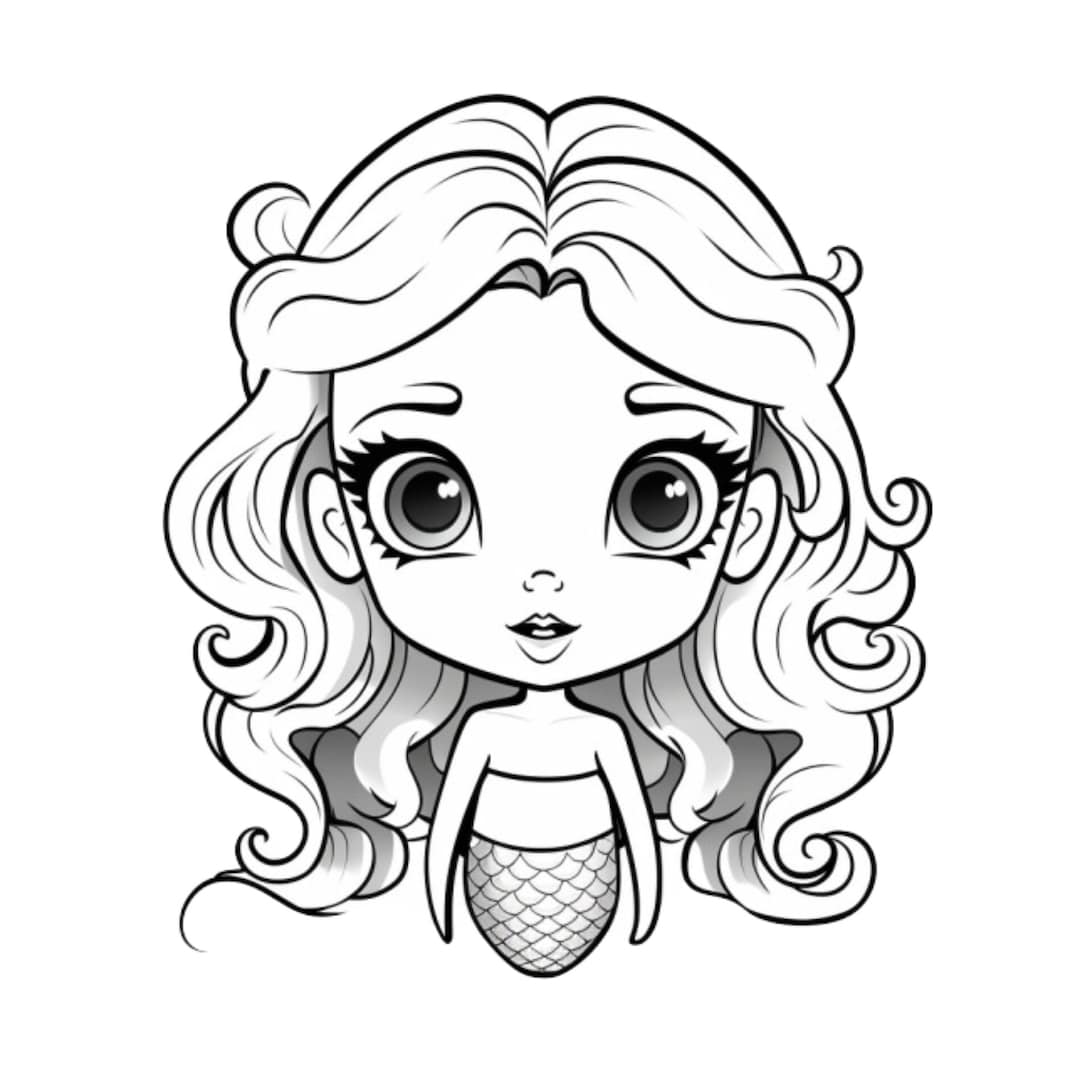 Enchanted Mermaids: A Set of Adorable Coloring Pages - Etsy