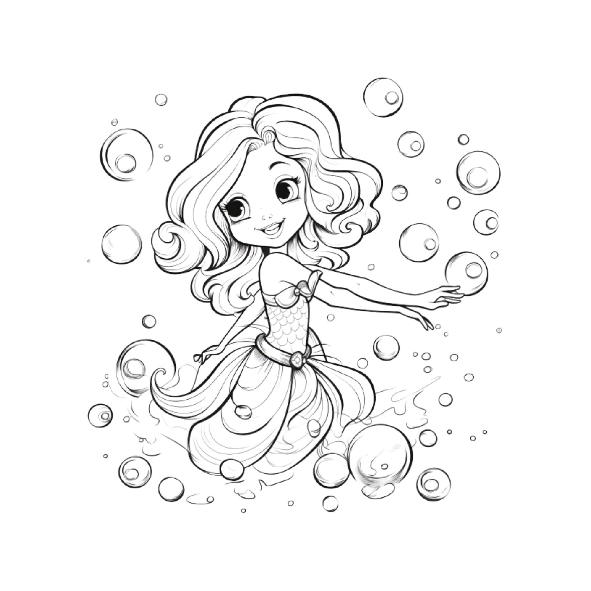 Enchanted Mermaids: A Set of Adorable Coloring Pages - Etsy