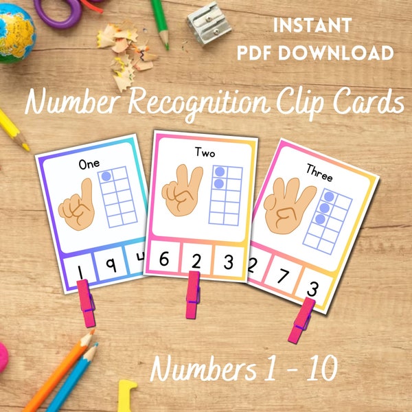 Count and Clip Cards - Etsy