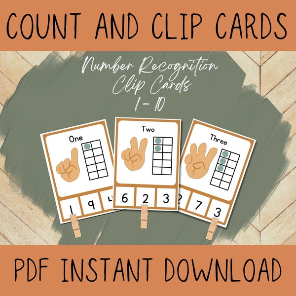 Count and Clip Cards - Etsy