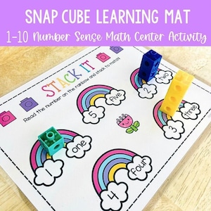 Spring 1-10 Math Center Printable Activity - Counting Unifix Snap Cubes ...