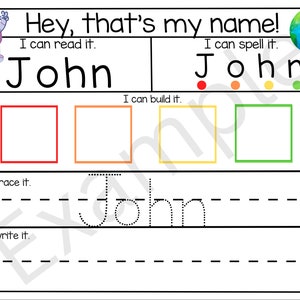 Name Tracing Mat - Printable - Preschool - Dry Erase - Etsy