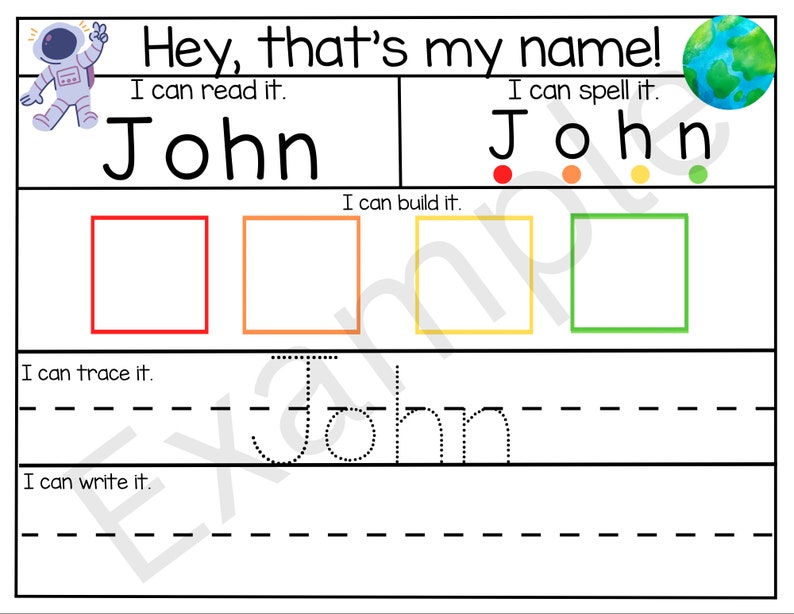 Name Tracing Mat - Printable - Preschool - Dry Erase - Etsy