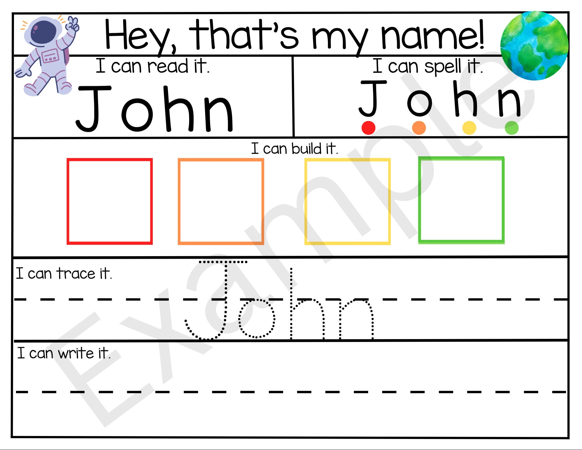 Name Tracing Mat - Printable - Preschool - Dry Erase - Etsy