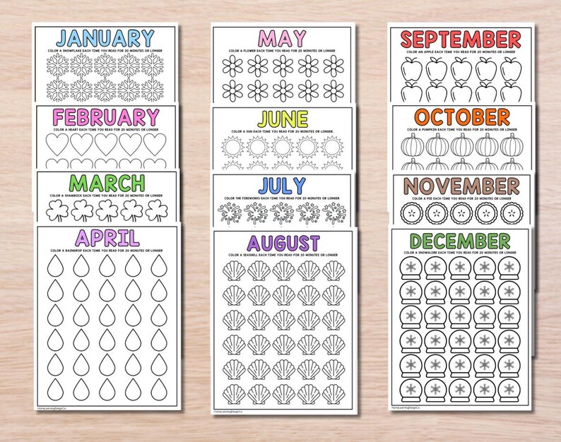 Kids Monthly Reading Logs – Fun, Printable Reading Tracker for Kids ...