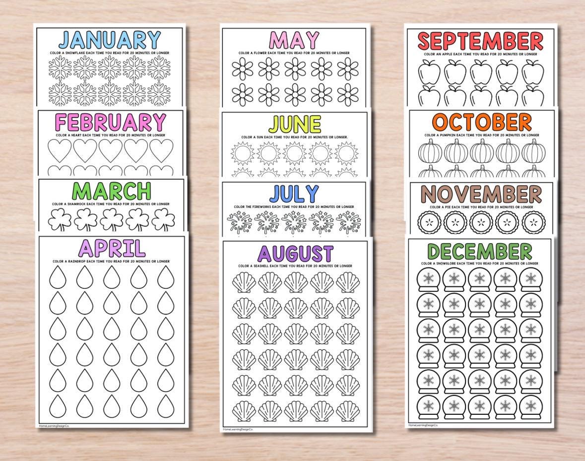 Kids Monthly Reading Logs – Fun, Printable Reading Tracker for Kids ...