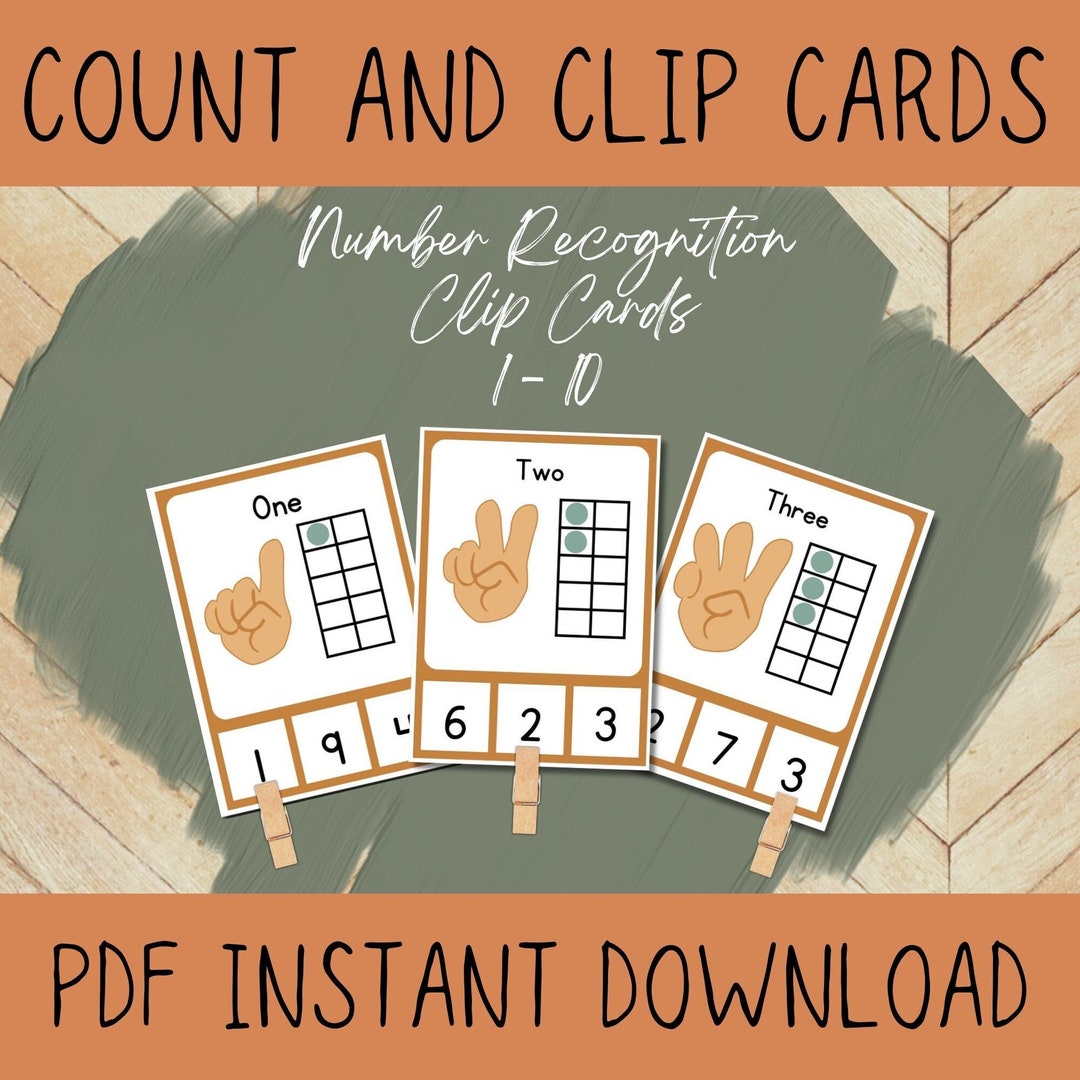 Boho Count and Clip Cards- Preschool Kindergarten Math - Subitizing ...