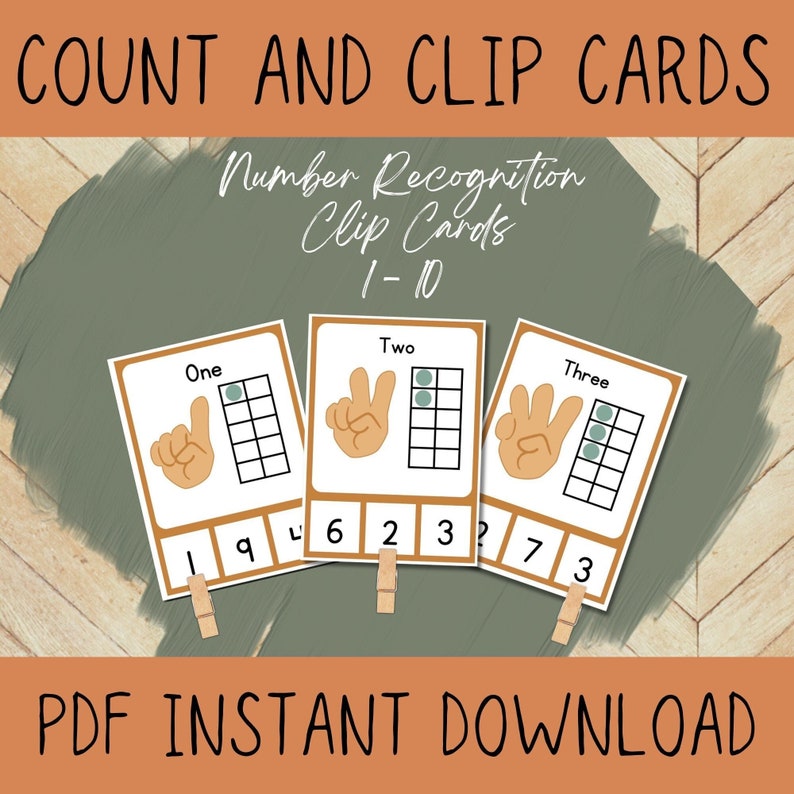 Boho Count and Clip Cards- Preschool Kindergarten Math - Subitizing ...