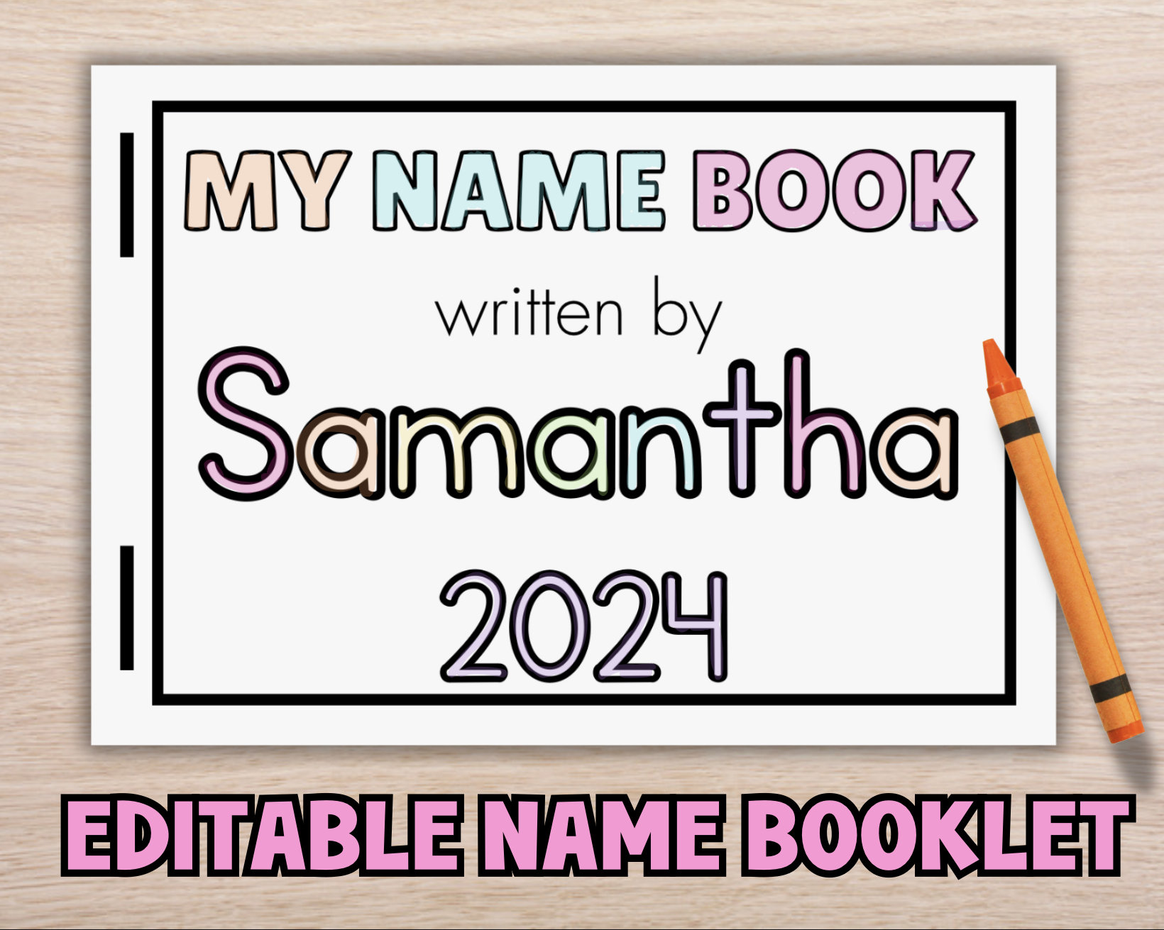 Editable Name Booklet | Customizable Name Learning Activity for Kids ...
