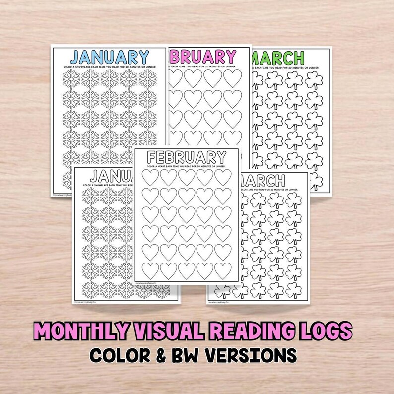 Kids Monthly Reading Logs – Fun, Printable Reading Tracker for Kids ...