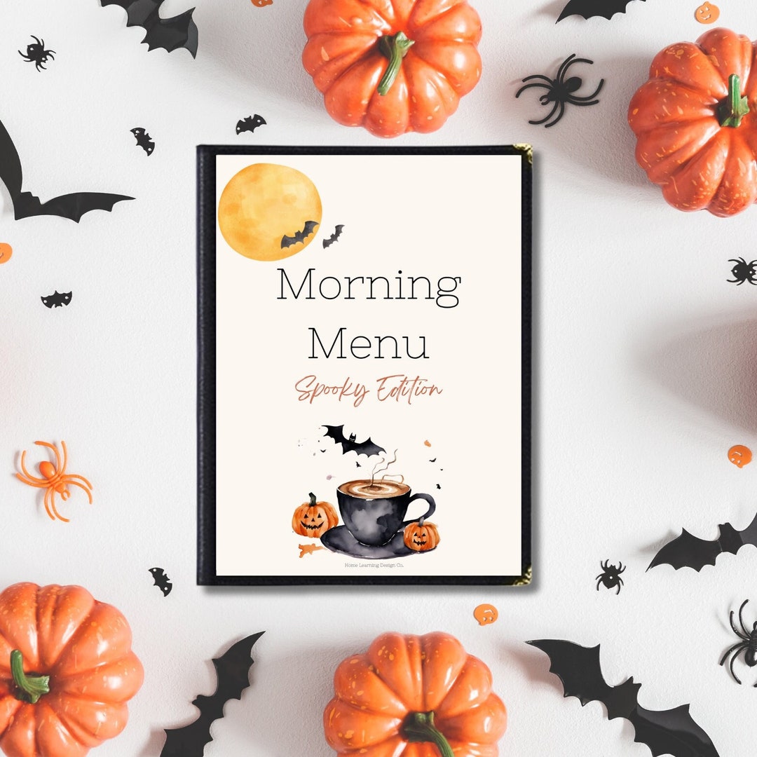 Halloween Morning Menu: Spooky Learning Activities (PDF Download) - Etsy
