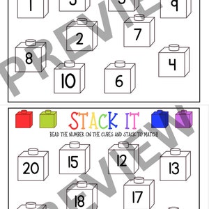 Snap Cube Learning Mats, Counting 1-20 Math Center Activity ...