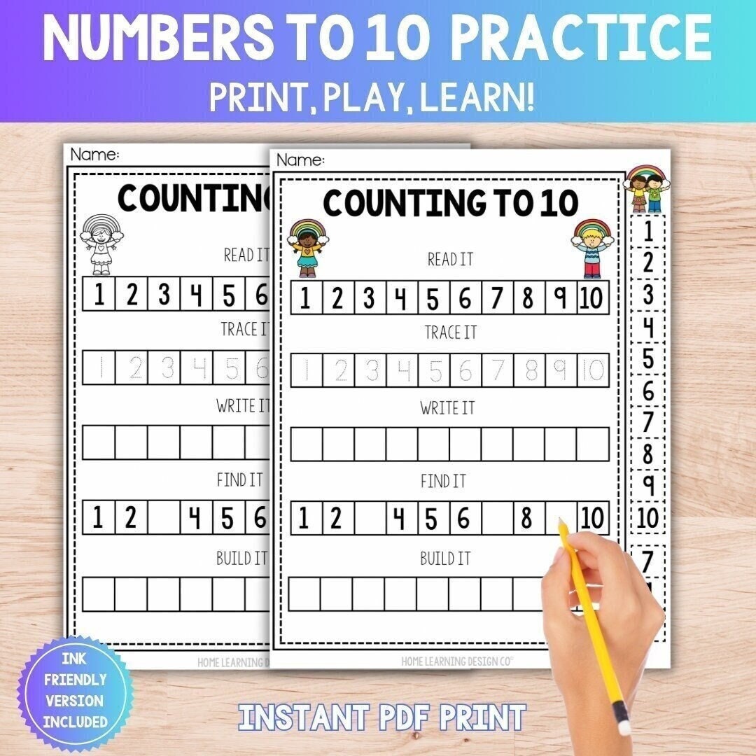 Counting to 10, Preschool Kindergarten Math, Kindergarten Worksheets ...