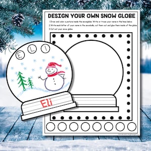 Printable Snow Globe Name Craft for Kids -winter Activity - Etsy