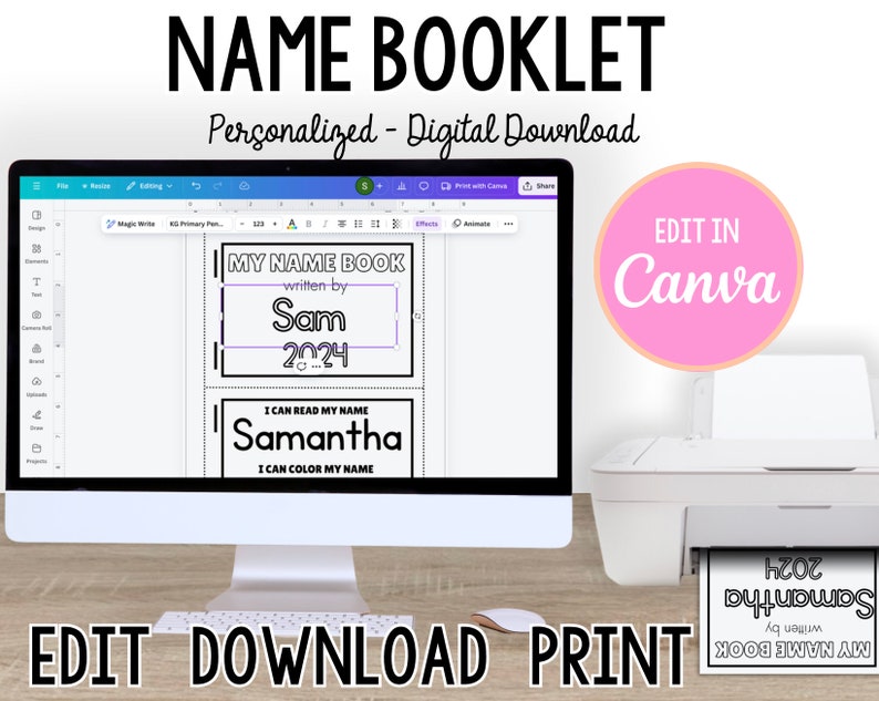 Editable Name Booklet | Customizable Name Learning Activity for Kids ...