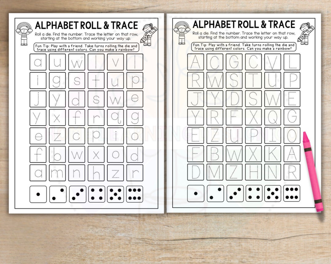 Alphabet Roll & Trace Game - Printable Literacy Game - Homeschool ...