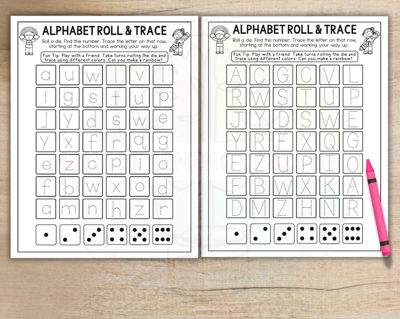 Alphabet Roll & Trace Game - Printable Literacy Game - Homeschool ...