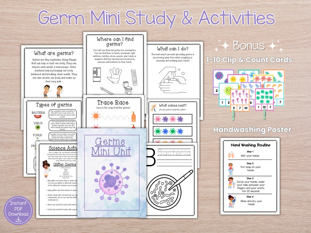 Germs Mini Study Activities - Science Units - Science Centers L ...