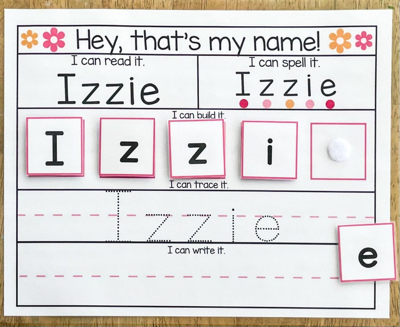 Name Tracing Mat - Printable - Preschool - Dry Erase - Etsy