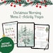 Christmas Morning Menu and Activity Pages / Preschool to Elementary Age ...