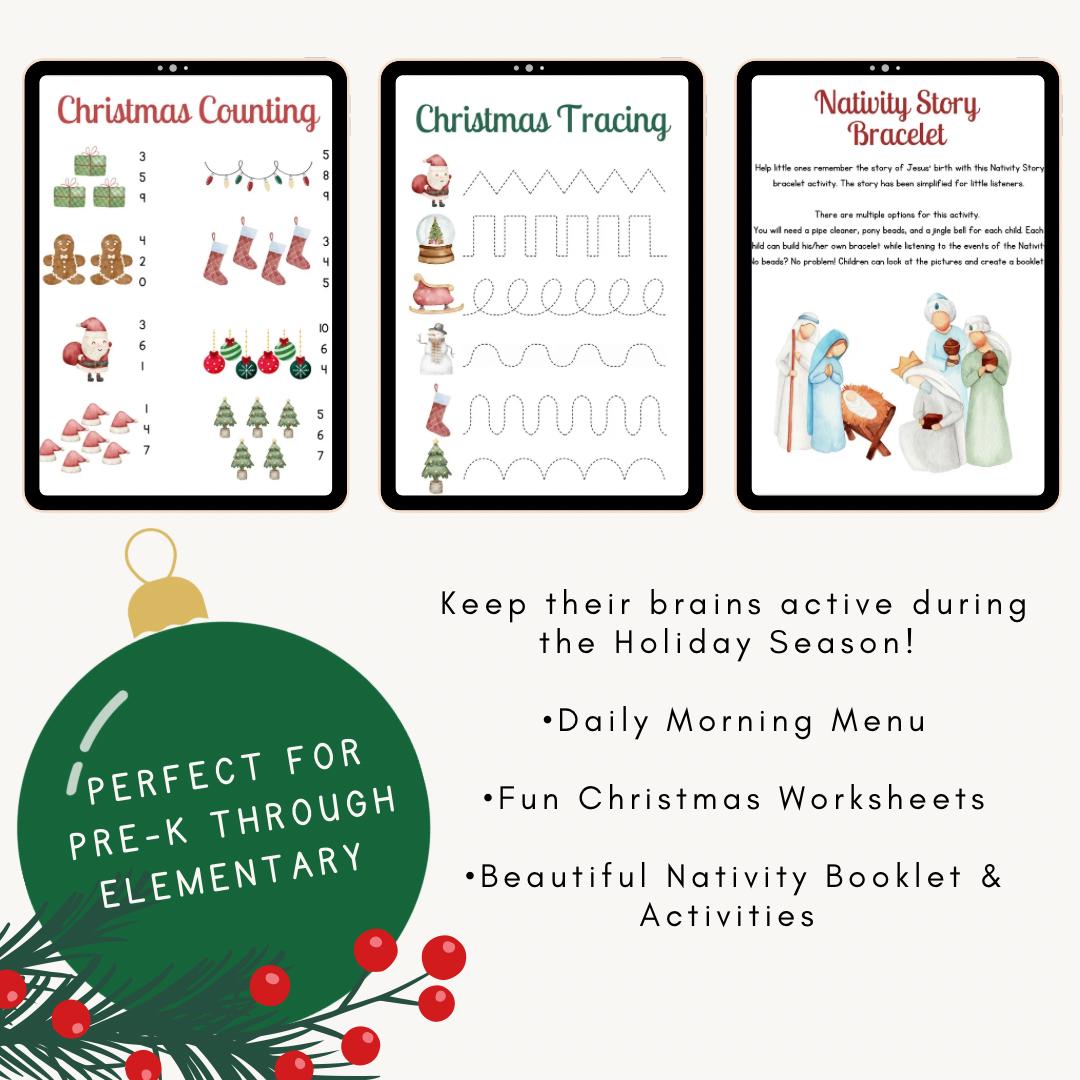 Christmas Morning Menu and Activity Pages / Preschool to Elementary Age ...