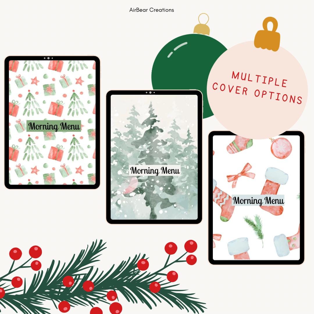 Christmas Morning Menu and Activity Pages / Preschool to Elementary Age ...