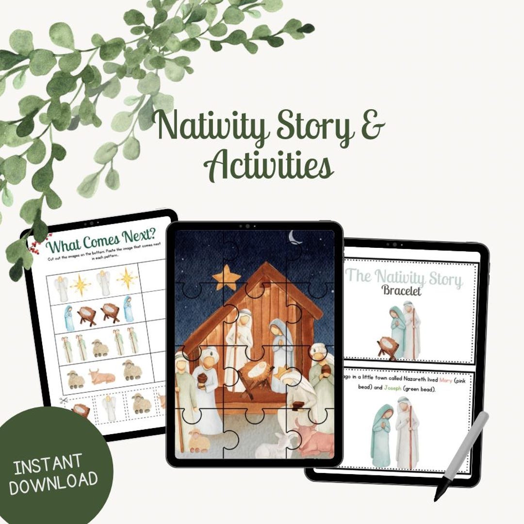 Nativity Themed Activity Pages / Preschool to Elementary Age / Holiday ...