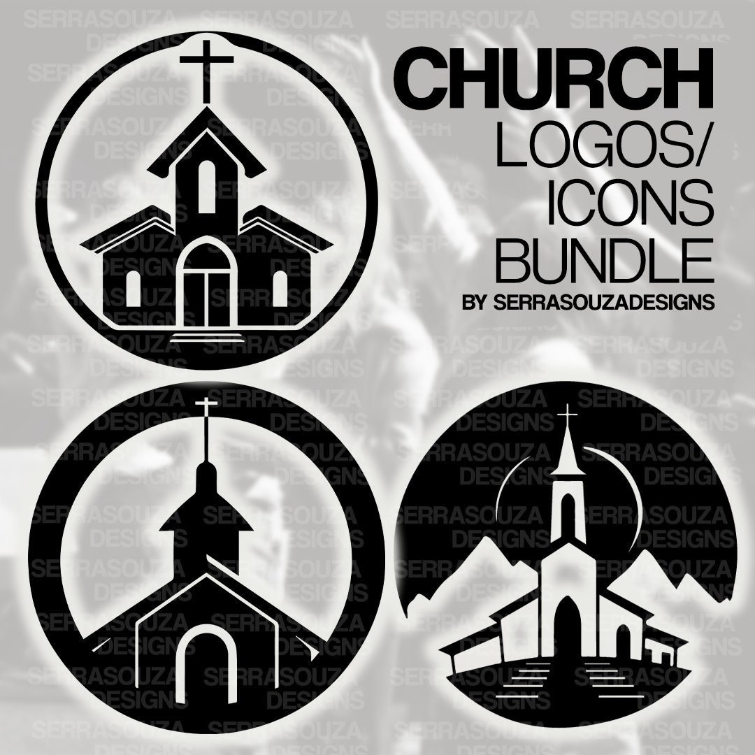 Church Logo Icon Bundle SVG and PNG (3 LOGOS) - Etsy
