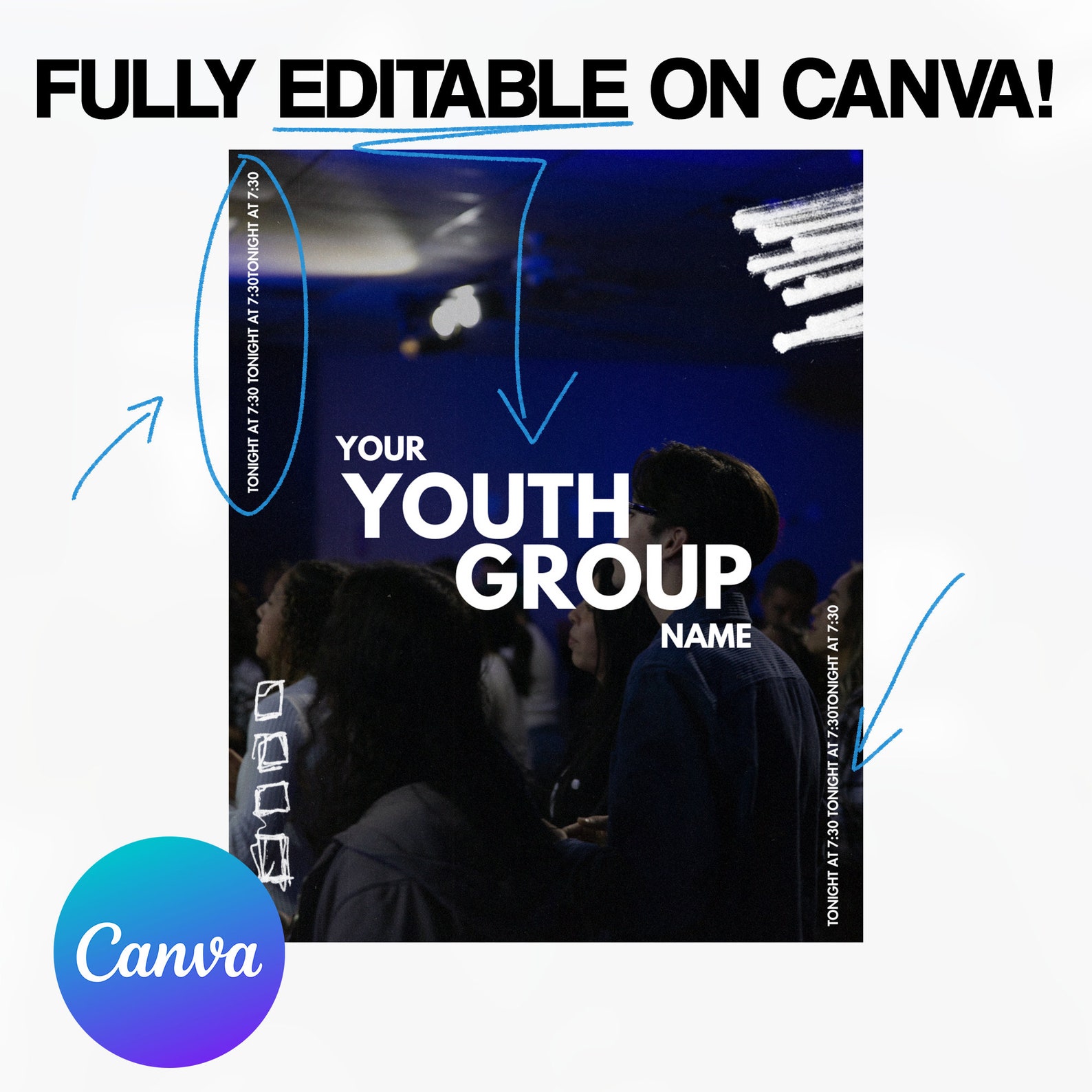 Youth Group Flyer Instagram Poster Template Fully Editable on - Etsy