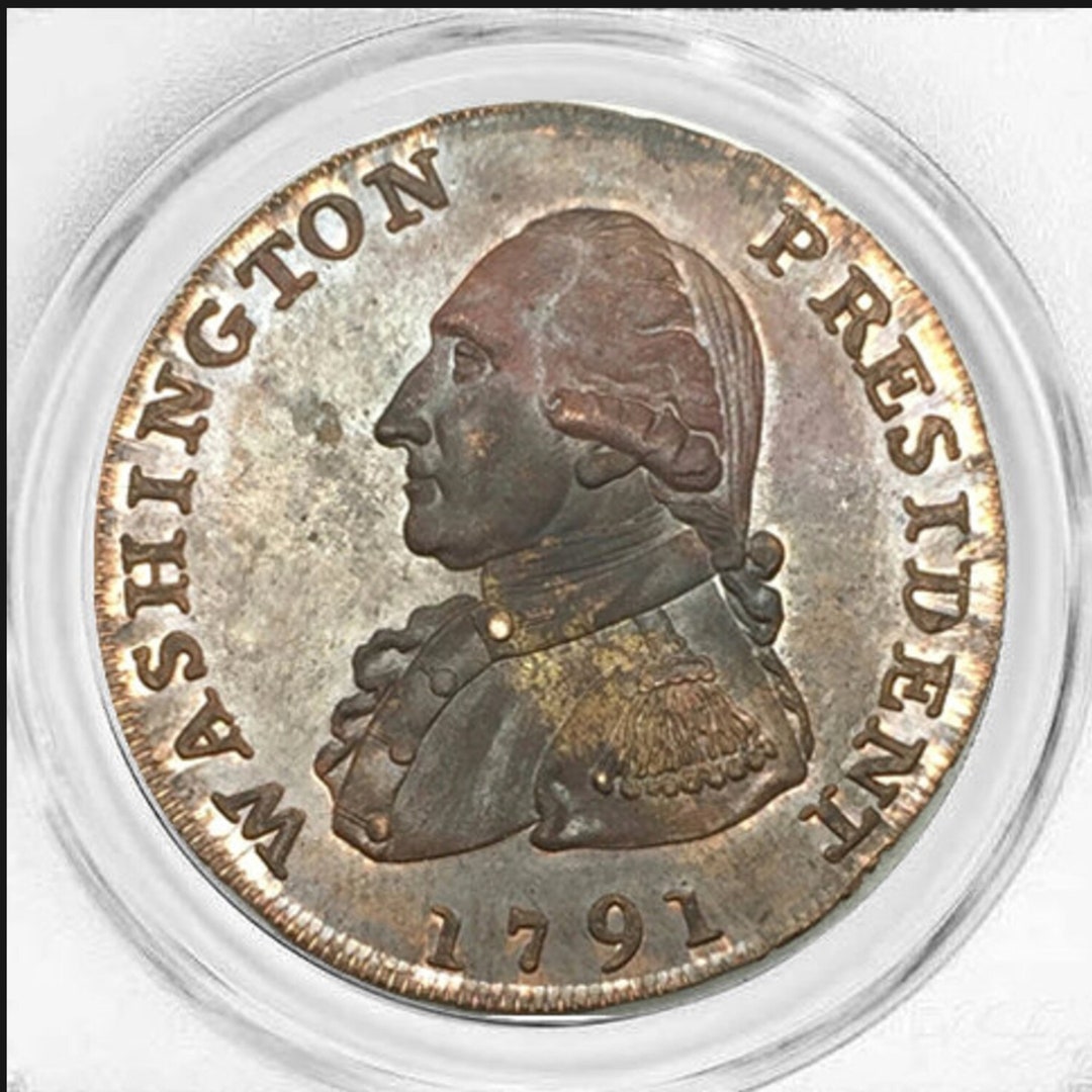 1791 US Washington Head Baker 15 Washington Large Eagle Cent Coin - Etsy