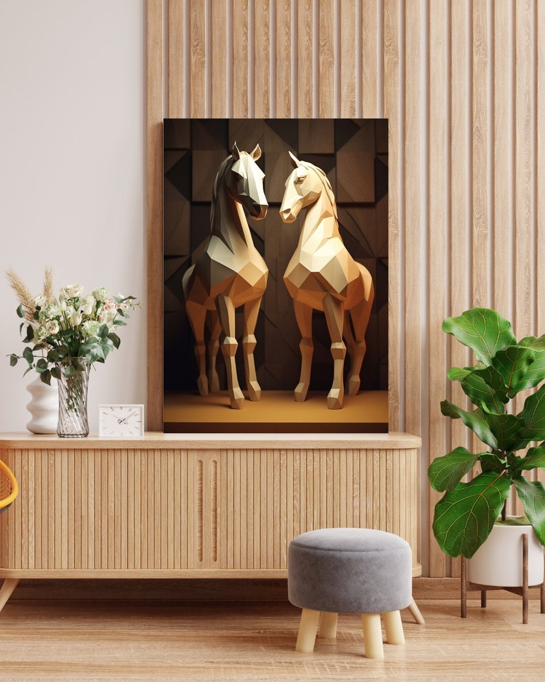 Horse Halter Low Poly Art 3D Digital Prints for Home Wall Decor PNG ...