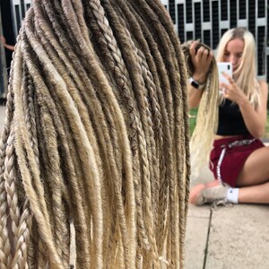 Synthetic Dreads Ombre Golden Brown Dreads to Blonde Dreads Extensions ...