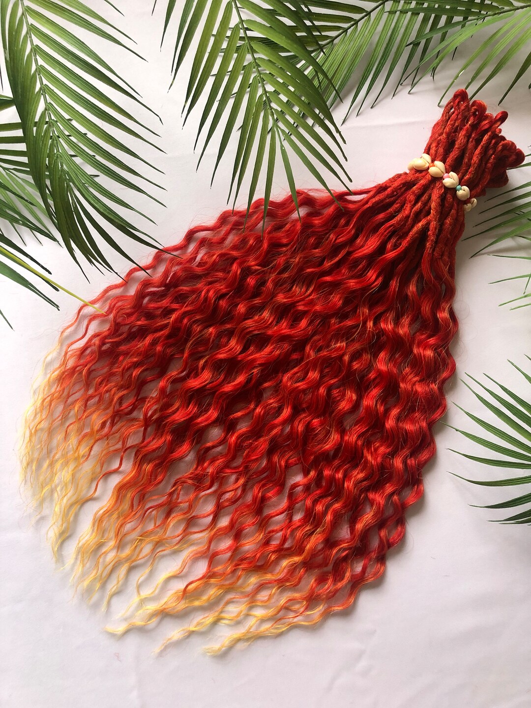 Wavy Fiery Red Dreads Ombre Curly Dreadlocks Redheads Synthetic Dreads ...