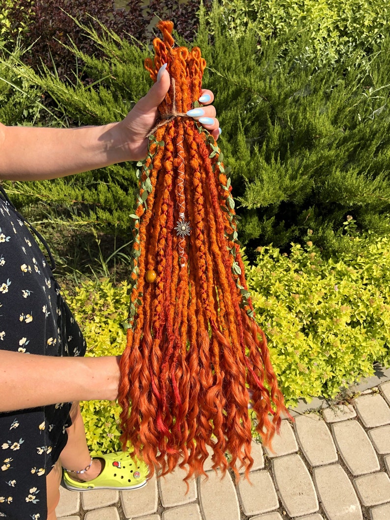 Ginger Crochet Dreadlocks Wavy Ends Synthetic Redhead Dreads - Etsy