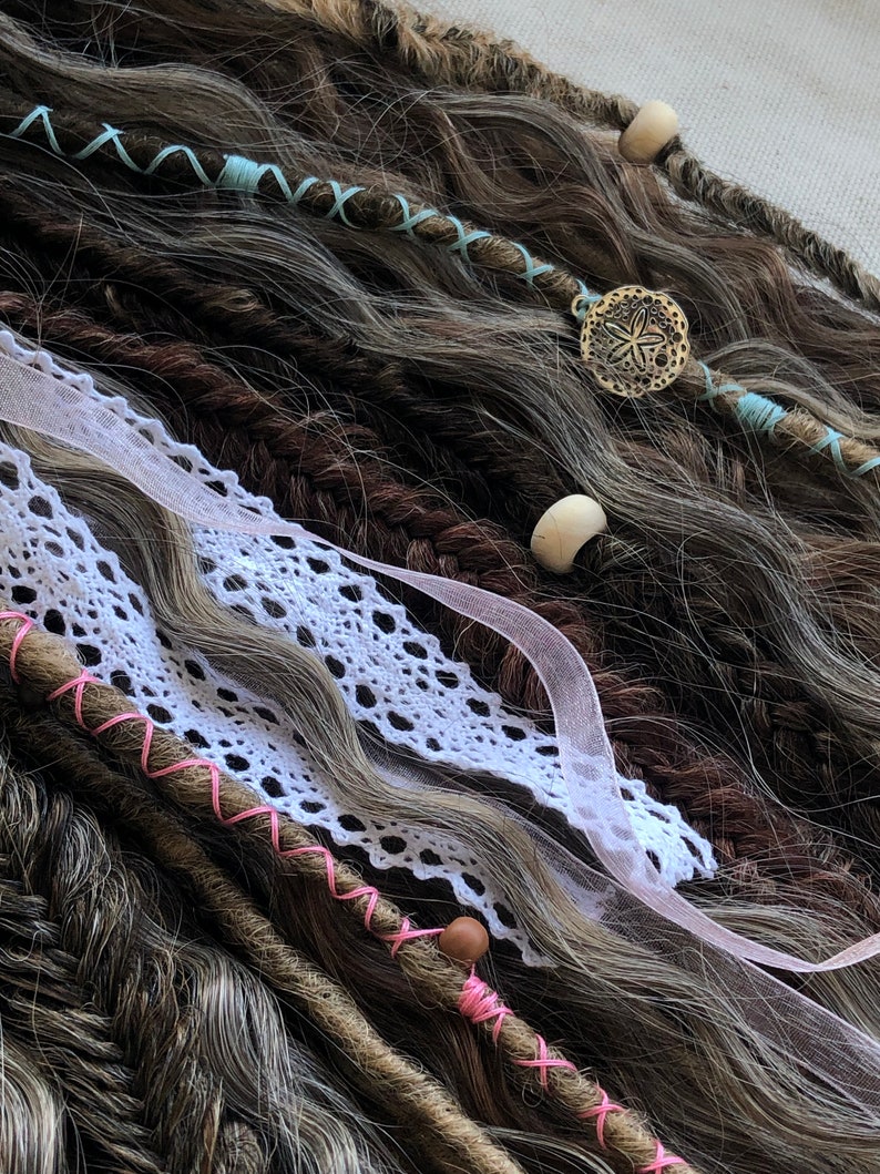 Curly Dreads Ombre Brown to Light Brown Dreads Double Ended or Single ...