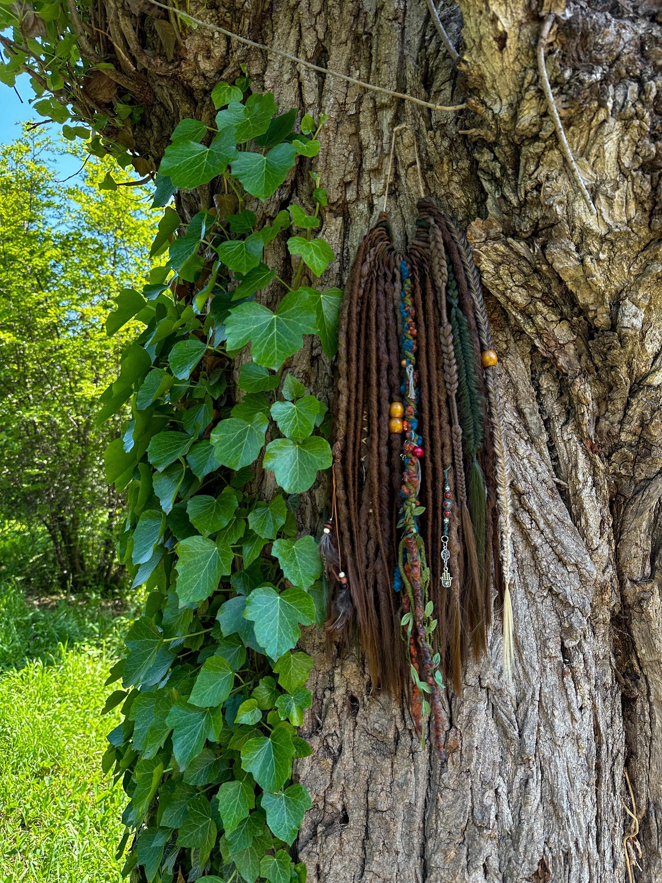 Сrochet Brown Forest Dreads With Braids and Accessories Double Ended or ...