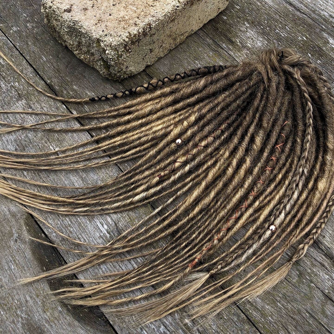 Viking Dreads With Braids Ombre Dark Brown Dreads to Light Brown ...