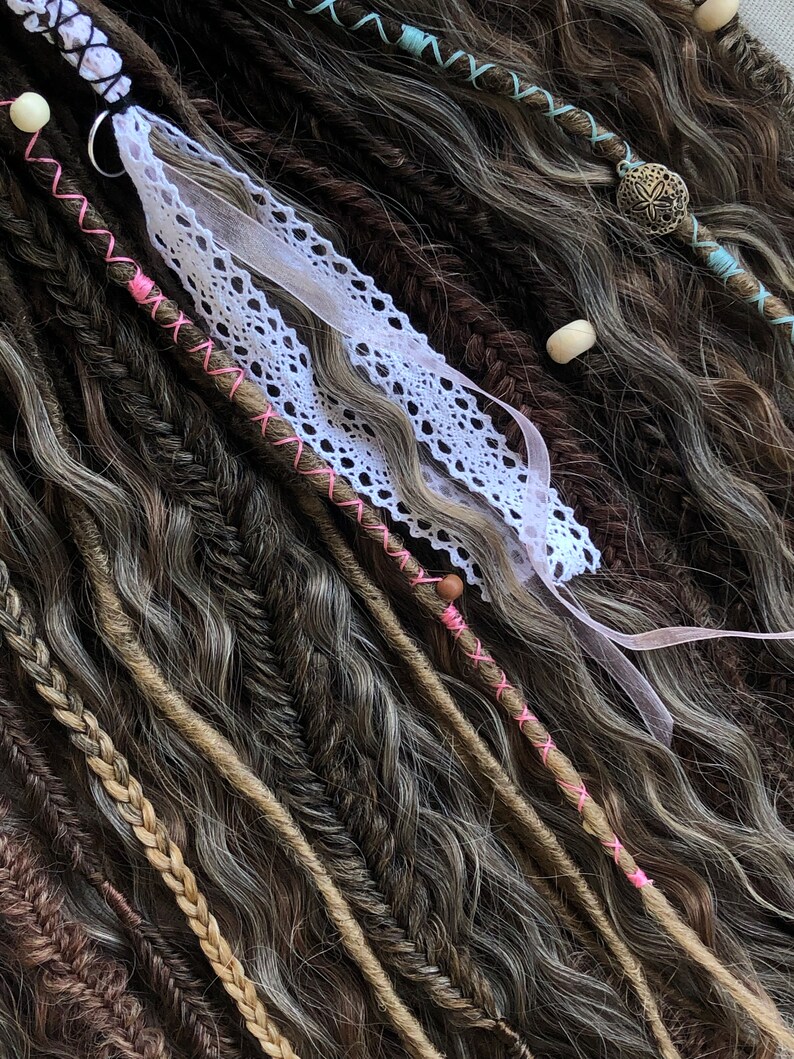 Curly Dreads Ombre Brown to Light Brown Dreads Double Ended or Single ...