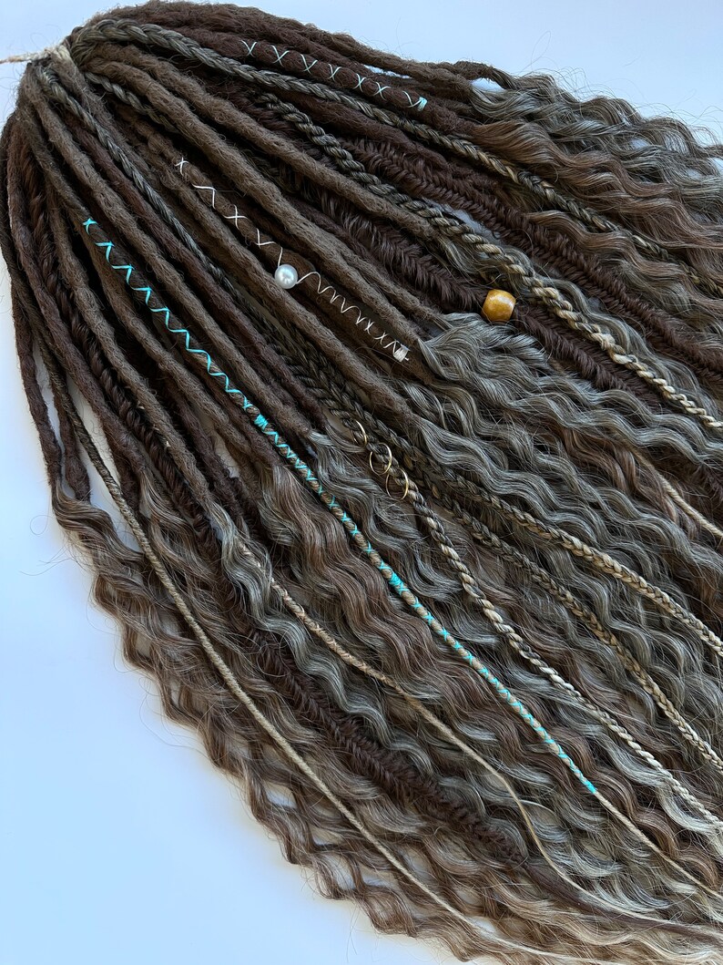 Curly Dreads Ombre Brown to Light Brown Dreads Double Ended or Single ...