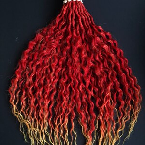 Wavy Fiery Red Dreads Ombre Curly Dreadlocks Redheads Synthetic Dreads ...
