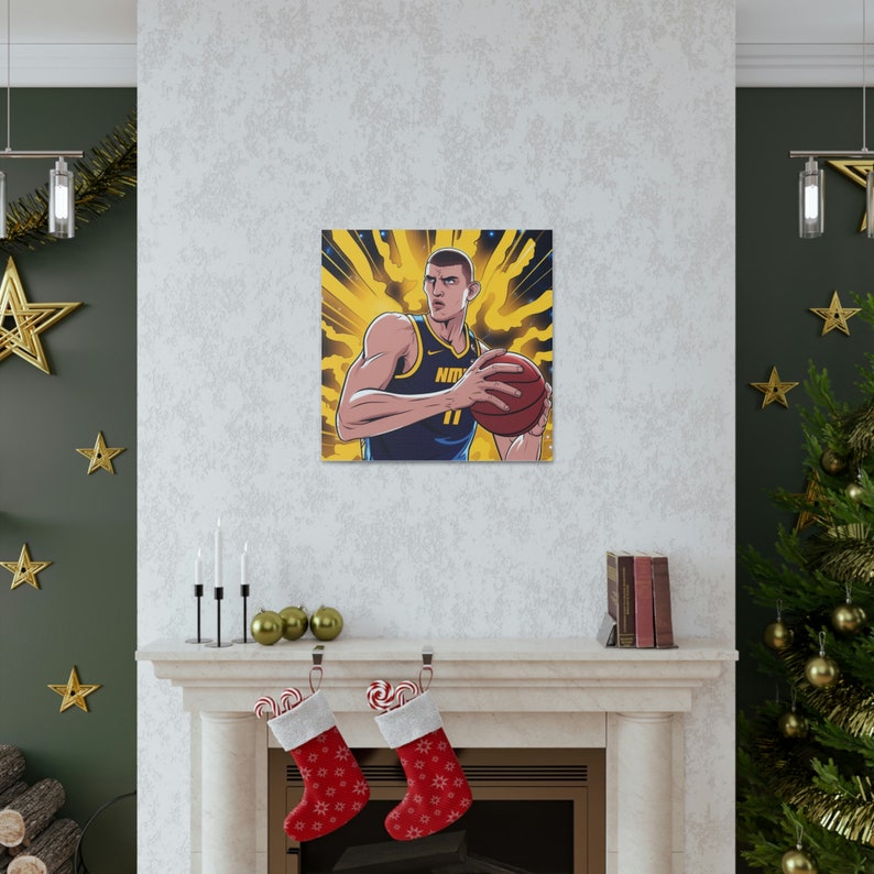 Nikola Jokic Anime MVP Canvas, Nikola Jokic Canvas Wall Art, Game Room ...